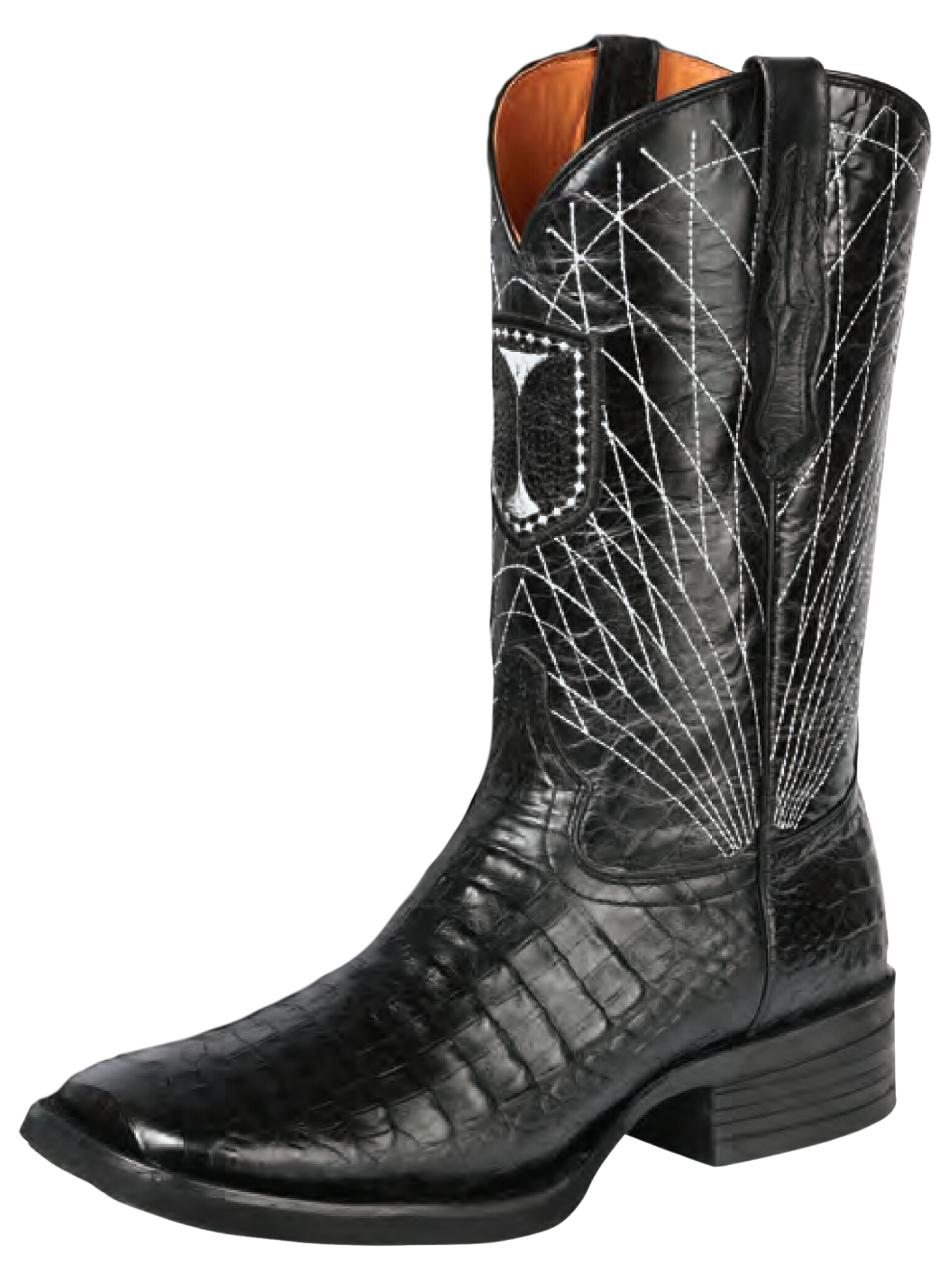 Caiman Belly Engraved Cow Leather Cowboy Boots - Cowboy Boots – Don Max ...